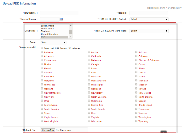 Configuring the FDD – FranConnect Inc