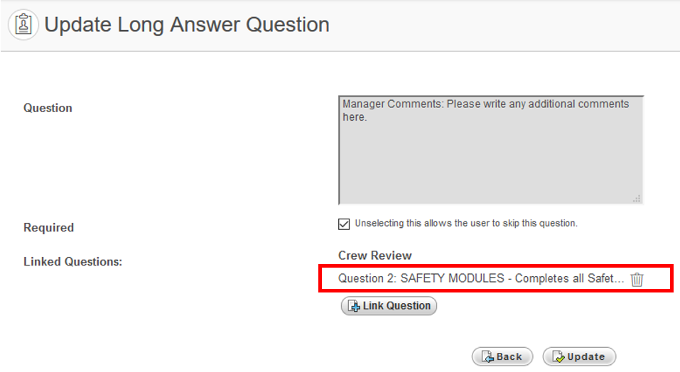 Linked Questions for Two Way Appraisals – FranConnect Inc
