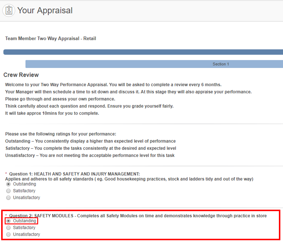 Linked Questions for Two Way Appraisals – FranConnect Inc