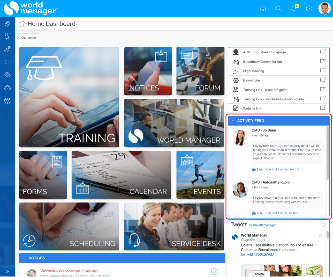 Activity Feed Widget – FranConnect Inc