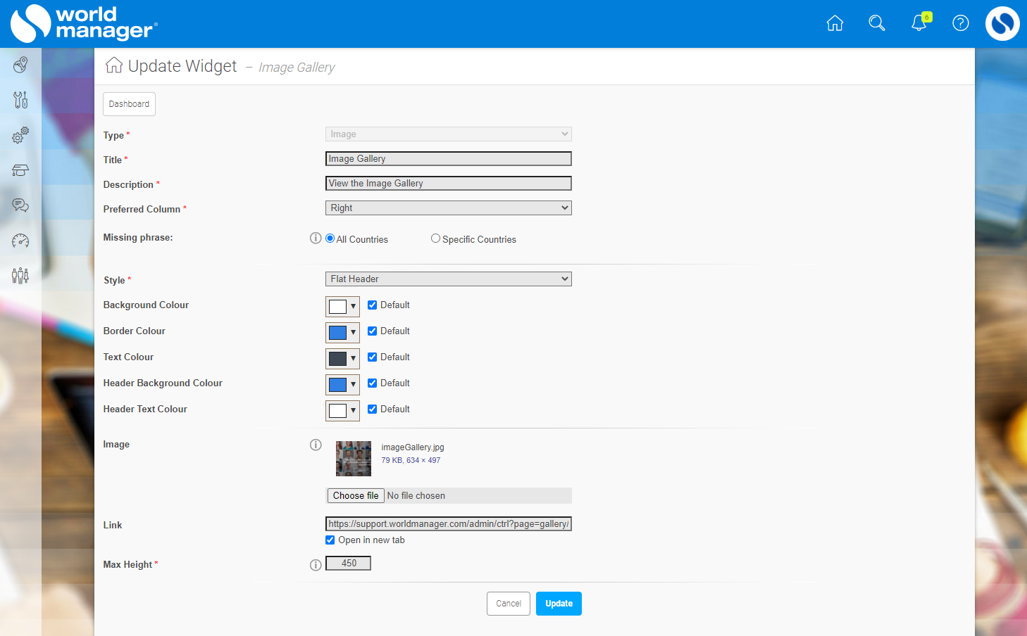 Creating an Image Widget – FranConnect Inc