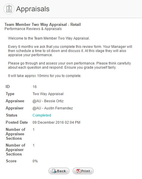 Starting an Appraisal – FranConnect Inc